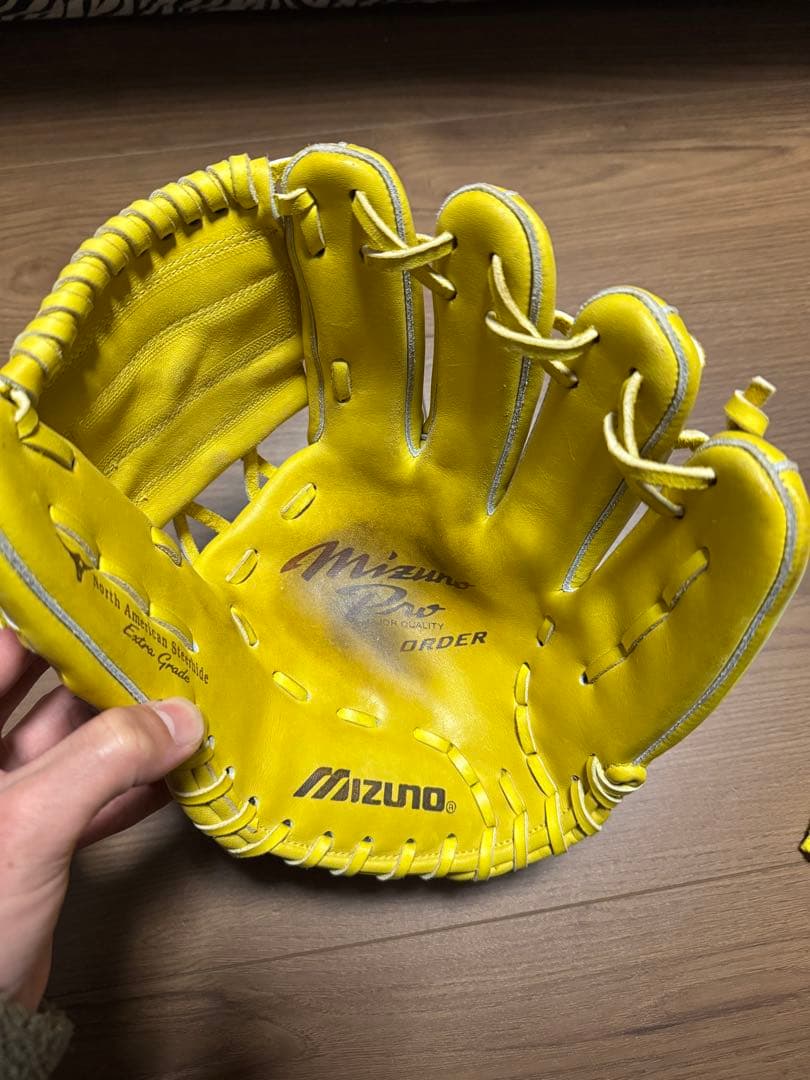 Mizuno プロオーダー 硬式グローブ イエロー