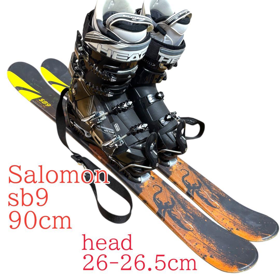 メンズ　ショートスキー　ファンスキーセット　Salomon 26-26.5cm