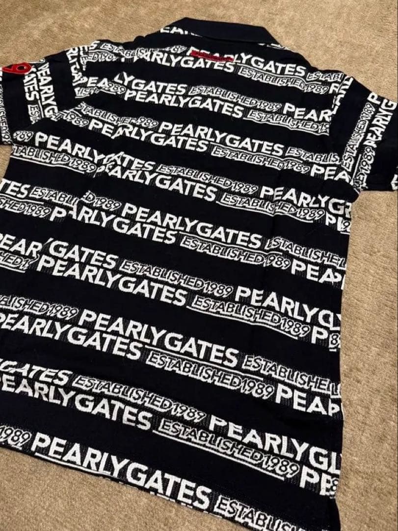 美品PEARLY GATES ロゴプリント半袖ポロシャツ サイズ5