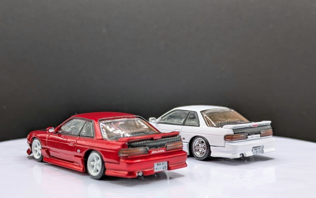 1/64 ニッサン シルビア S13 ミニカー フルエアロ仕様(2台セット)