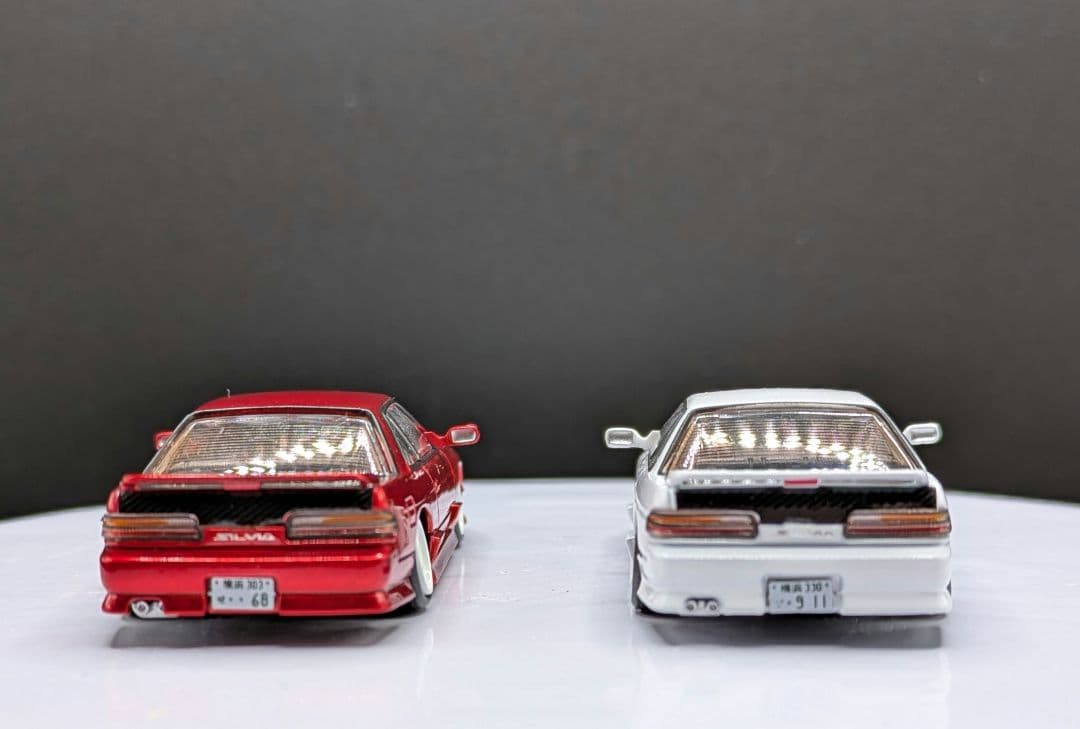 1/64 ニッサン シルビア S13 ミニカー フルエアロ仕様(2台セット)