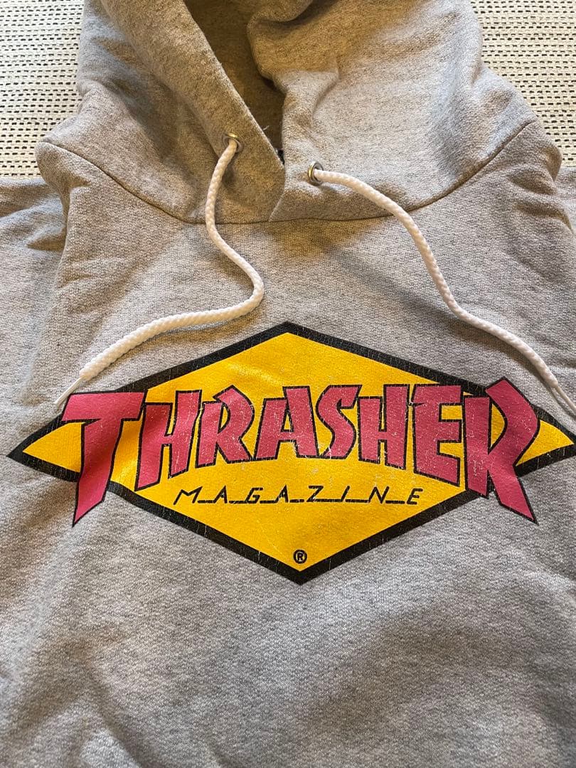 90´s後期　THRASHER ダイヤロゴ パーカー　グレー Sサイズ