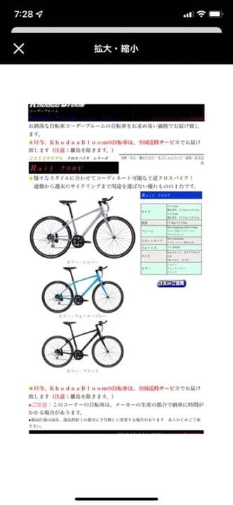 自転車　RAIL700V