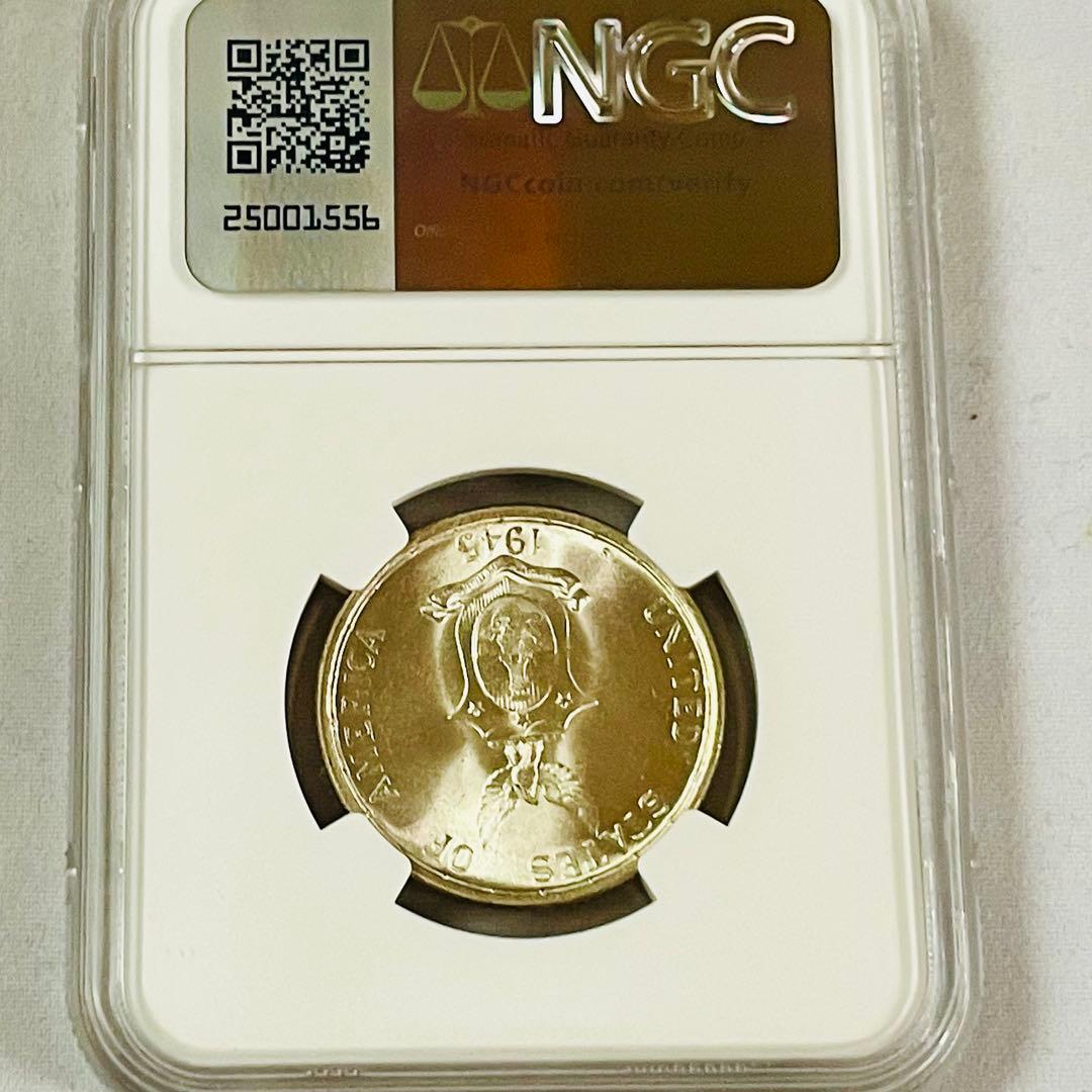 米領 フィリピン 1945 NGC MS65 50センタボ 銀貨 マヨン火山