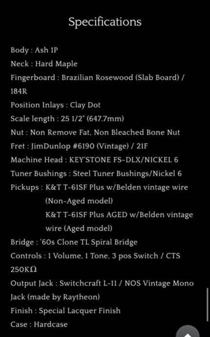 Realdeal 1960 TL テレキャス　ブロンド