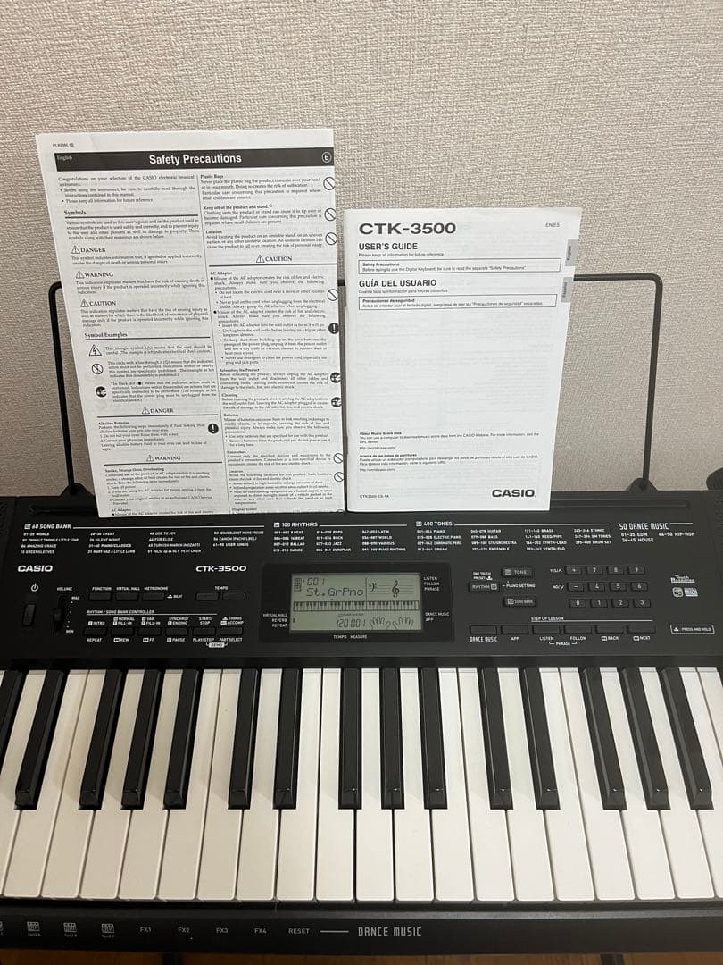 CASIO CTK-3500 電子キーボード 折りたたみスタンド付き