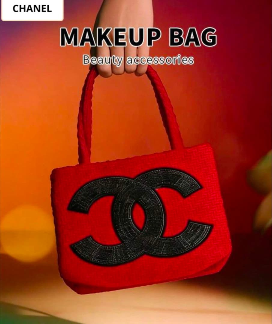 CHANEL メイクアップバッグ レッド