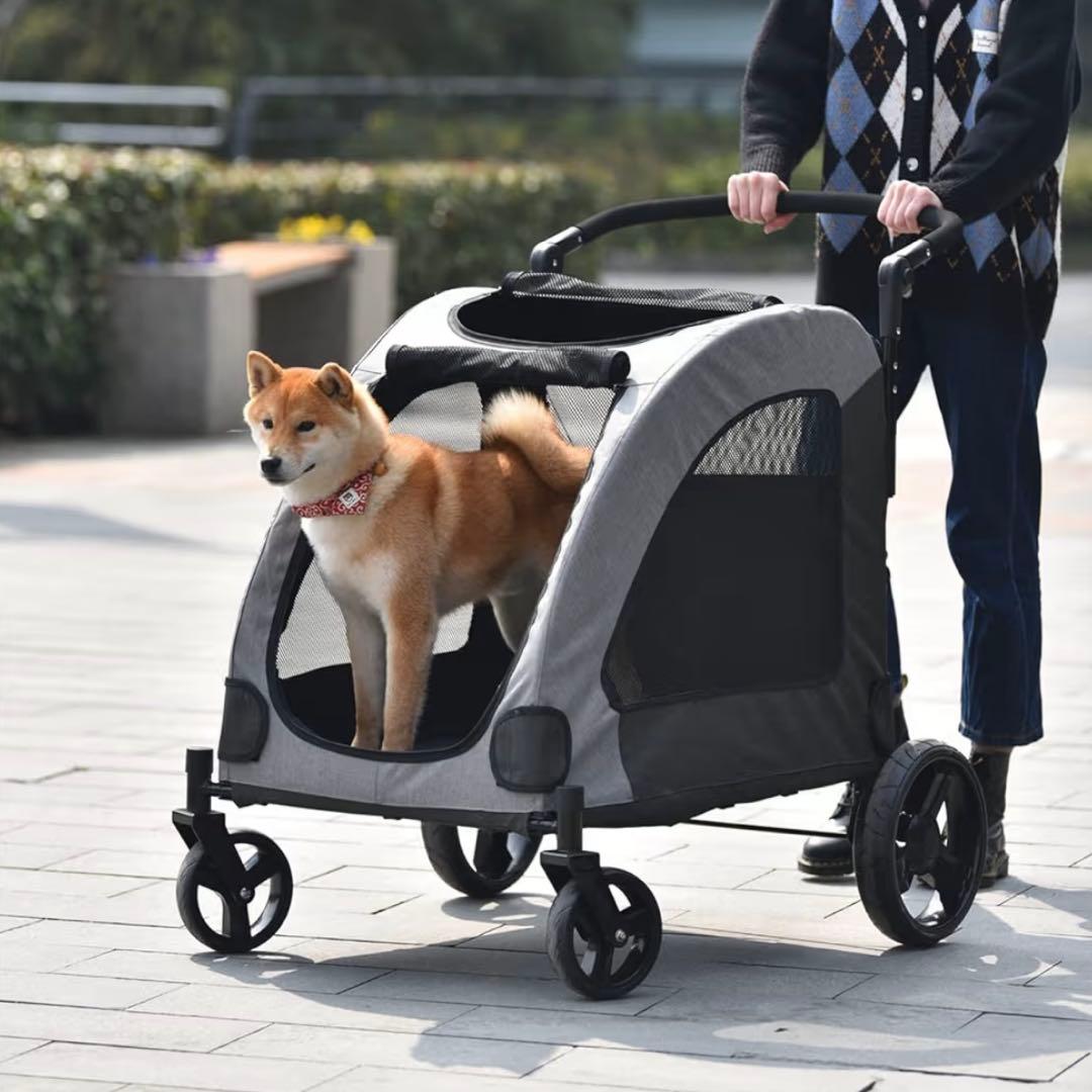 【新品】犬用ペットカート メッシュ窓付き 45kg 中型犬 大型犬