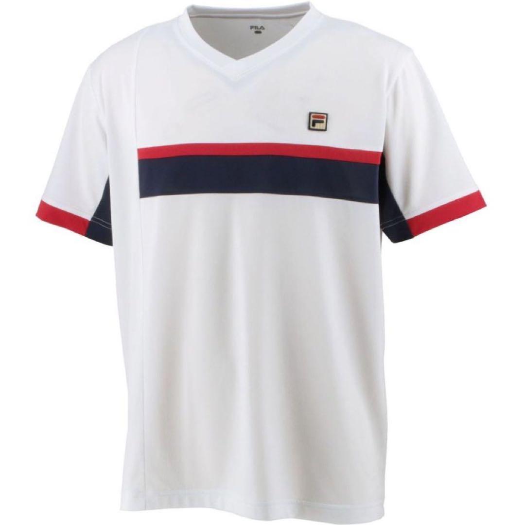 FILA フィラ テニスウェア 半袖Tシャツ VM5603ホワイト メンズM新品