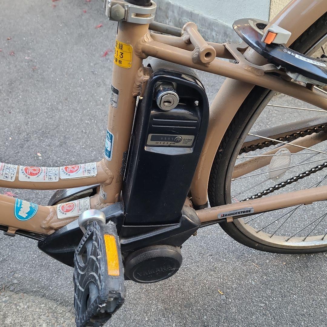 電動アシスト自転車 ベージュ 前カゴ付き
