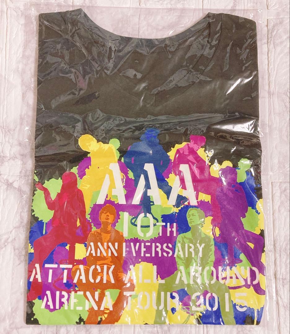 M ブラック　黒　AAA LIVE Tシャツ　10th アニバーサリー　2015