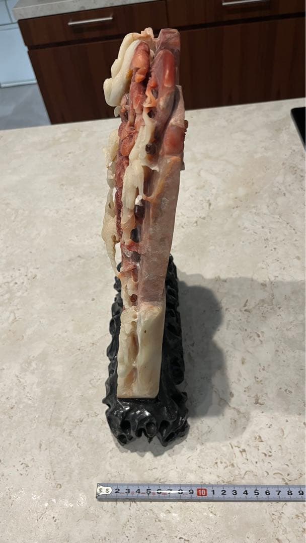 【宝石商保持】赤瑪瑙(アカメノウ) 彫鶴置物　長寿　夫婦円満