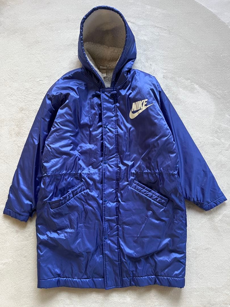 NIKE ナイキ L ベンチコート 青ブルー 裏ボア y2k old 90s