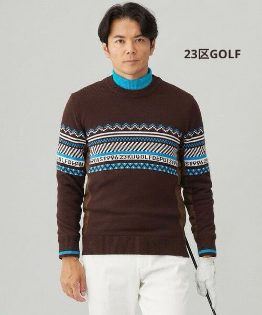 新品 23区GOLF【ウォッシャブル】フェアアイル柄ニット