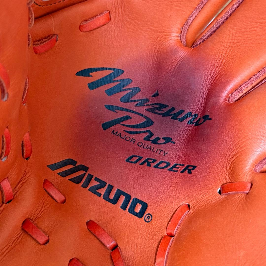 ミズノプロ　グローブ Mizuno Pro オレンジ サイン入り　V3