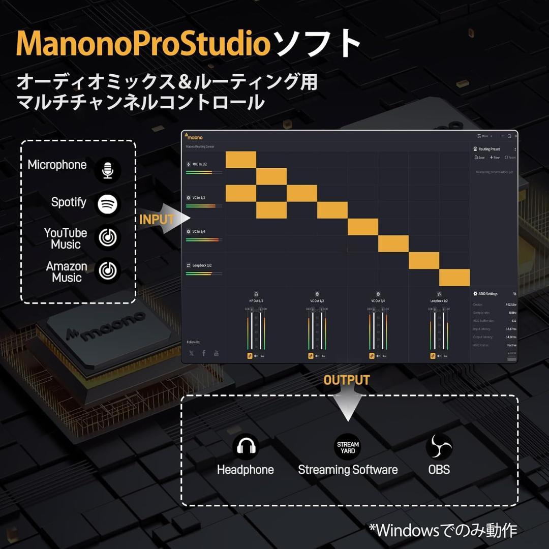 大特価✨オーディオインターフェース オーディオミキサー XLR入力 ルーティング
