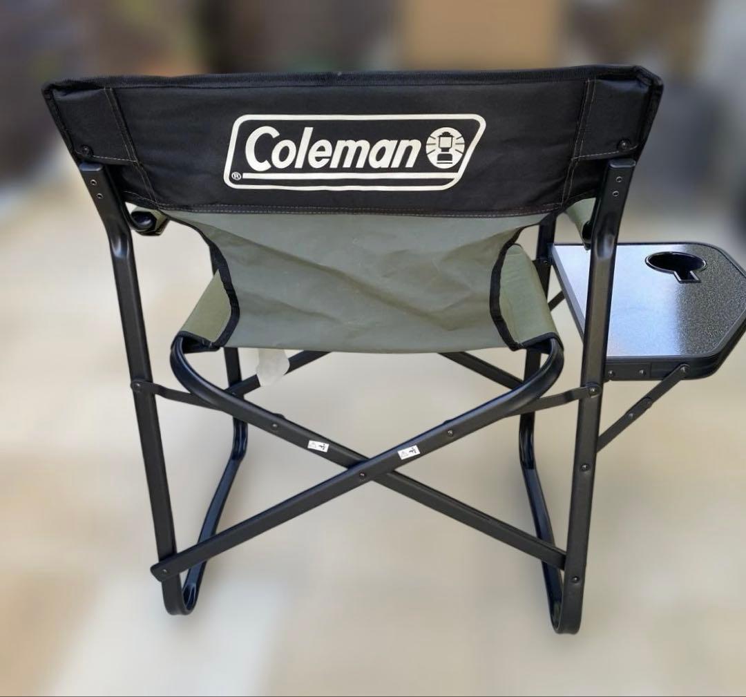 コールマン（Coleman）サイドテーブル付デッキチェア（オリーブ）2脚セット