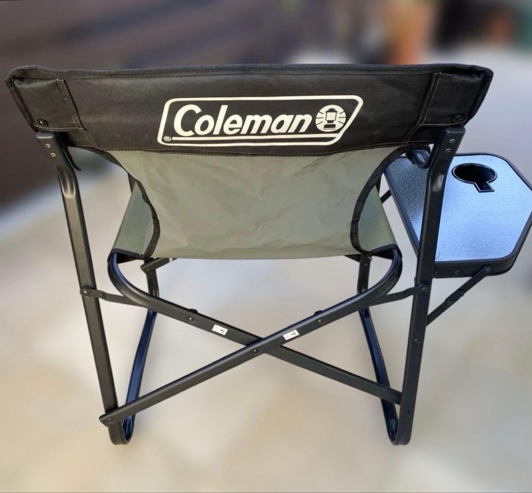 コールマン（Coleman）サイドテーブル付デッキチェア（オリーブ）2脚セット