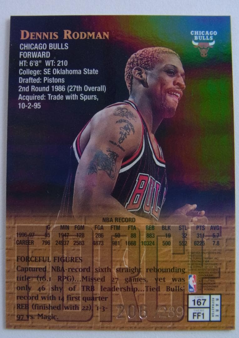 DENNIS RODMAN FINEST 289枚 GOLD REFRACTOR