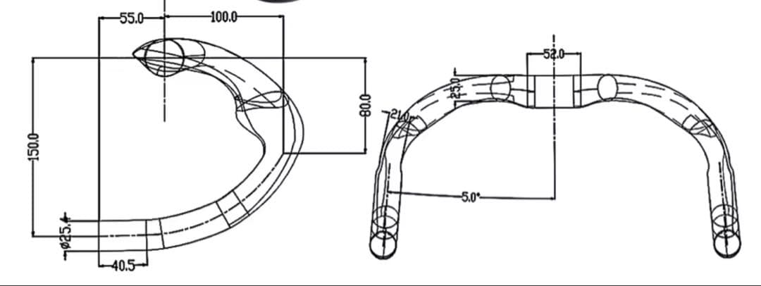 BALUGOE track sprint carbon ハンドル
