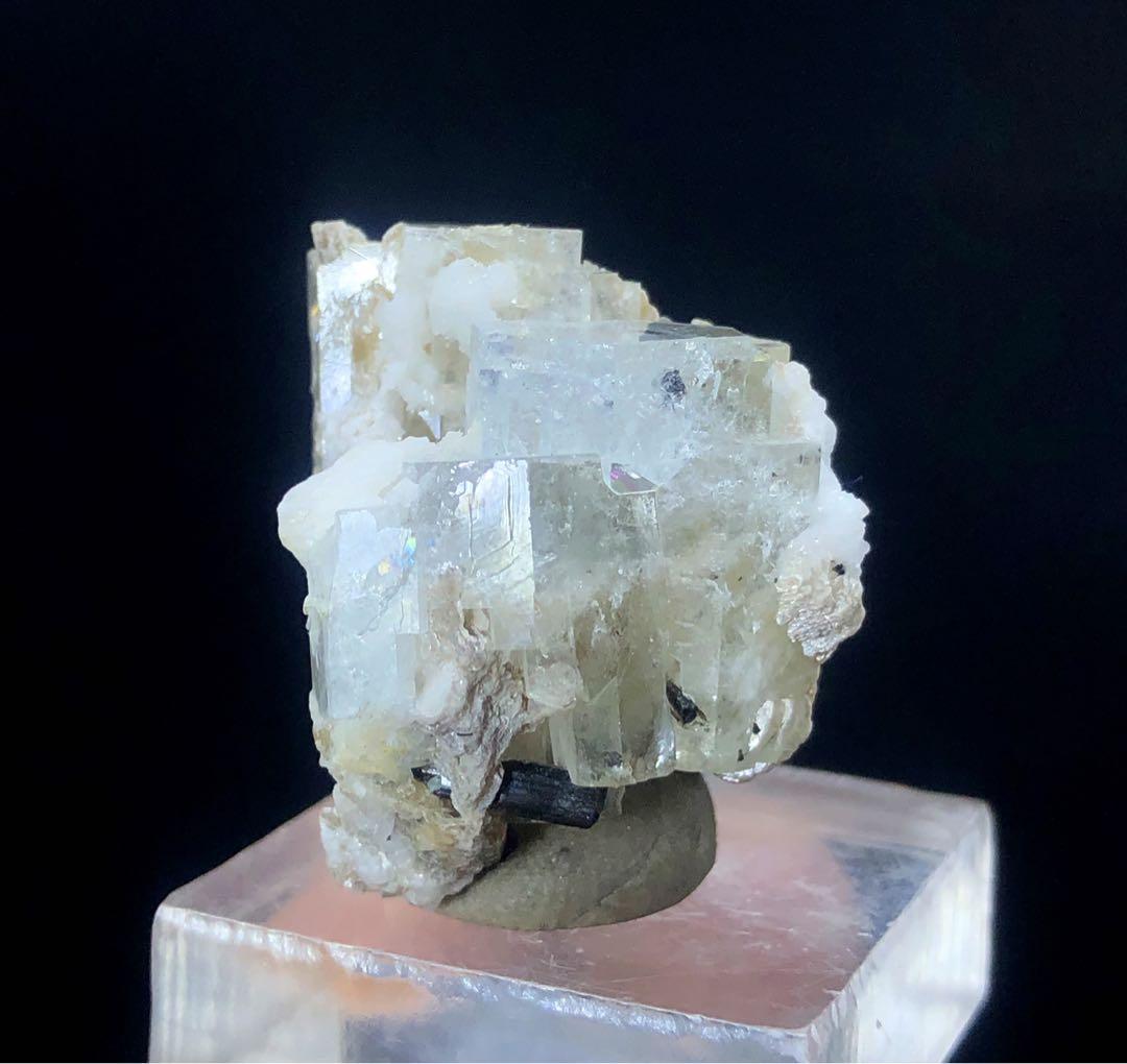 ショールトルマリンとホワイトマイカ入りアクアマリンクリスタル