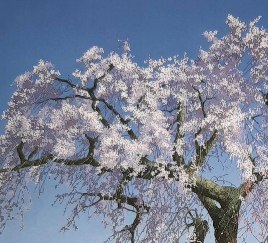 田中芳照、「春鐘」、希少画集の額装画、四季、風景、人気作品