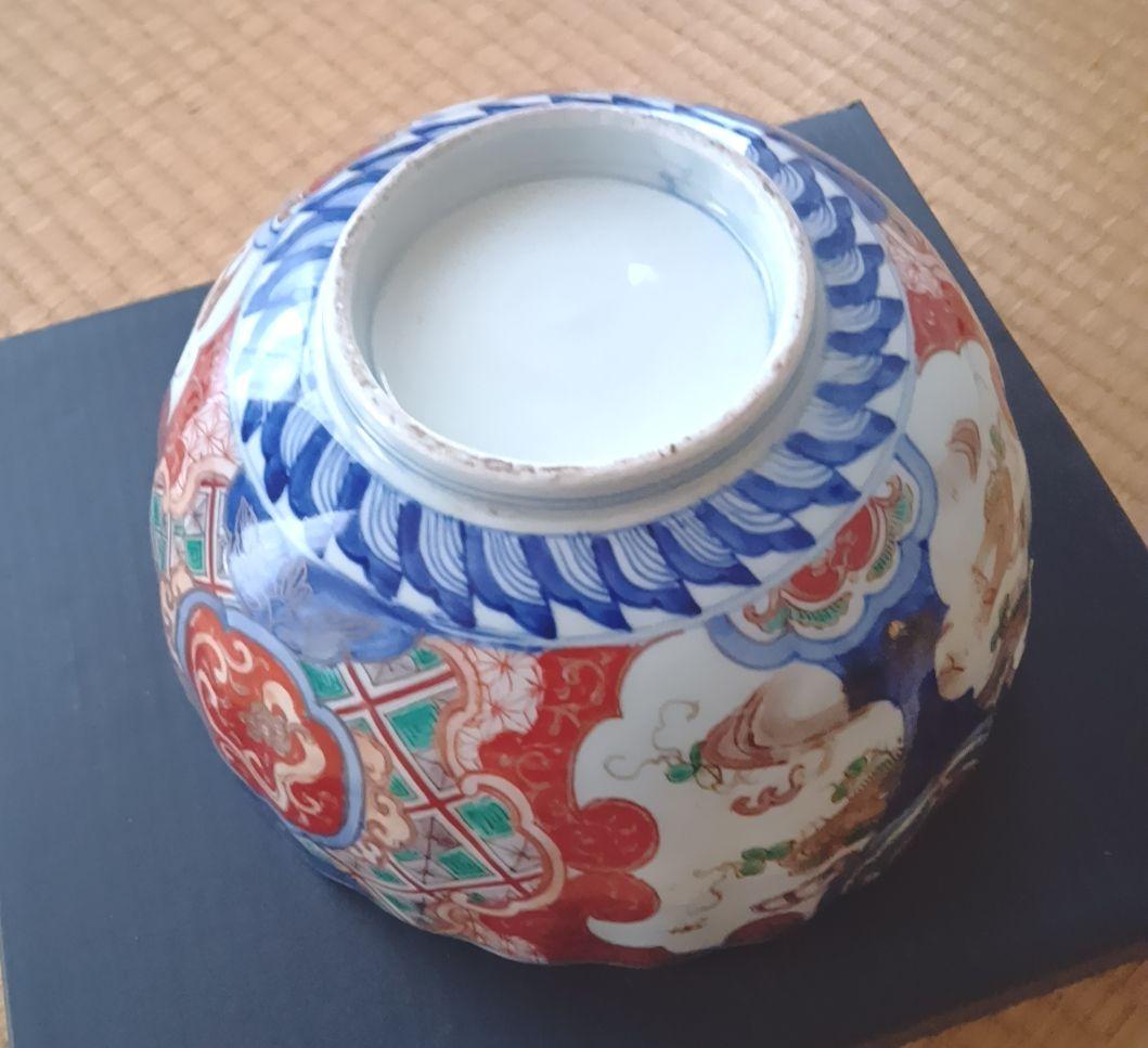 ②【古伊万里】骨董品 大皿 色絵 鉢 深鉢 伊万里 陶器 有田焼 希少 極美品