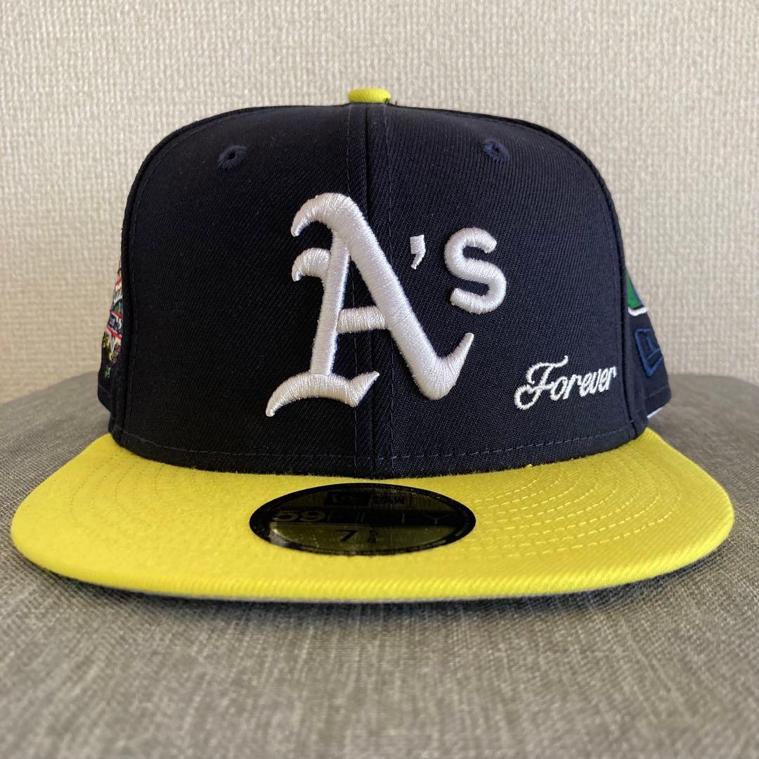 【海外限定】ニューエラ 59FIFTY オークランドアスレチックス ネイビー