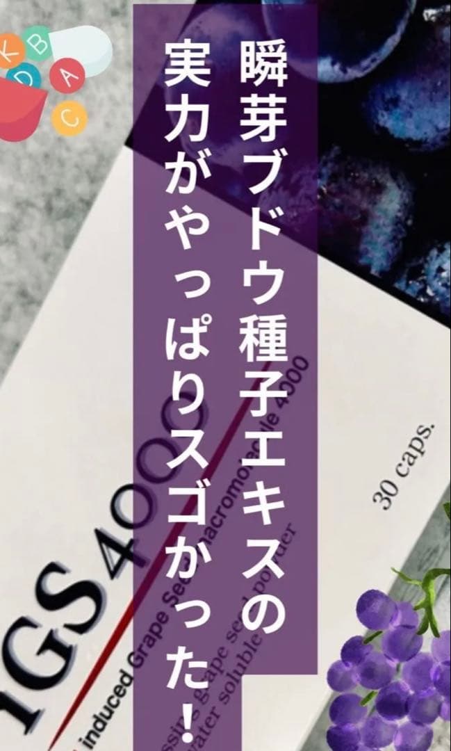 【新品・匿名配送】iGS4000 ブドウ種子エキス 30カプセル 美容健康サプリ