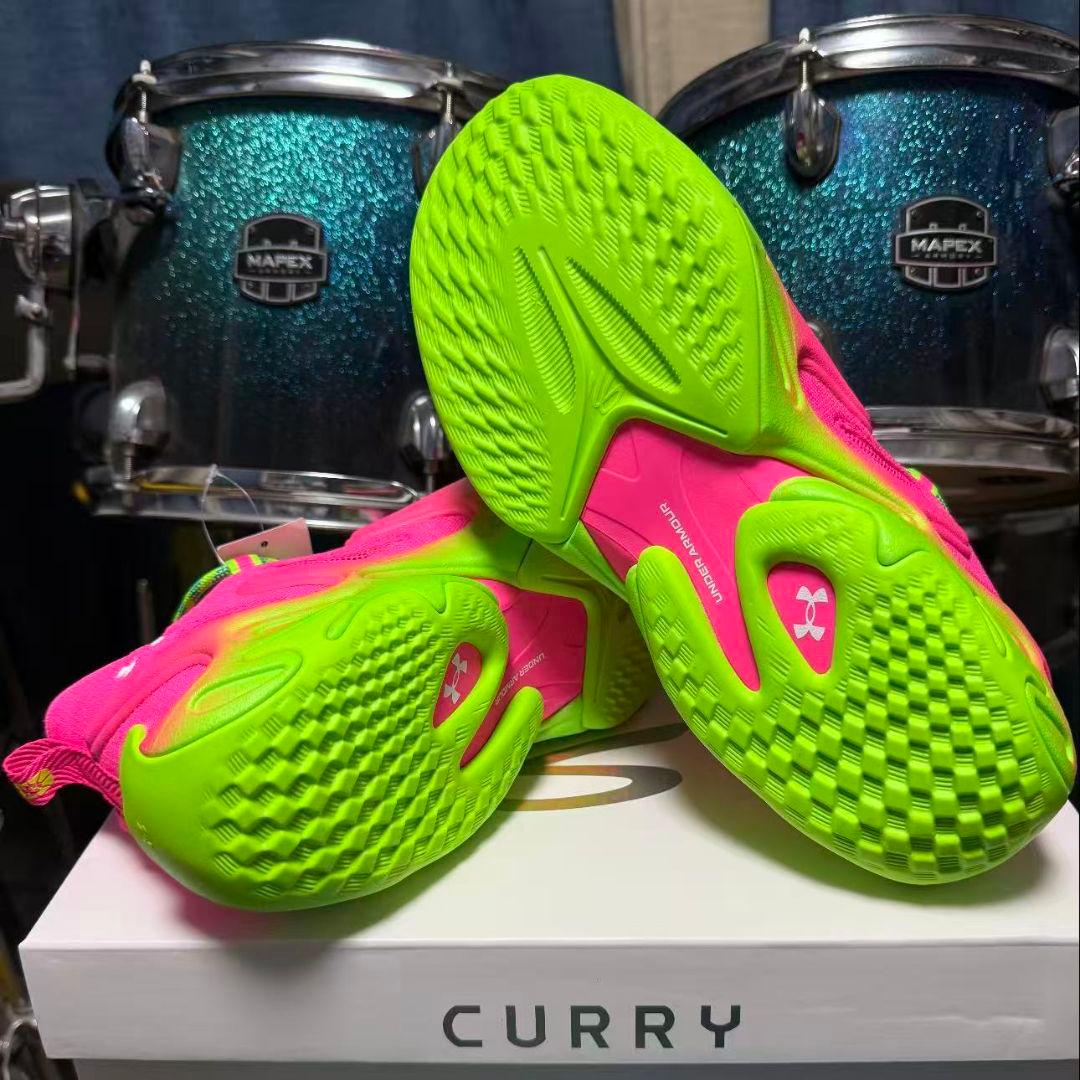 シューズ(男性用) Under Armour Curry 13 AP \"Pink/Green\"US9