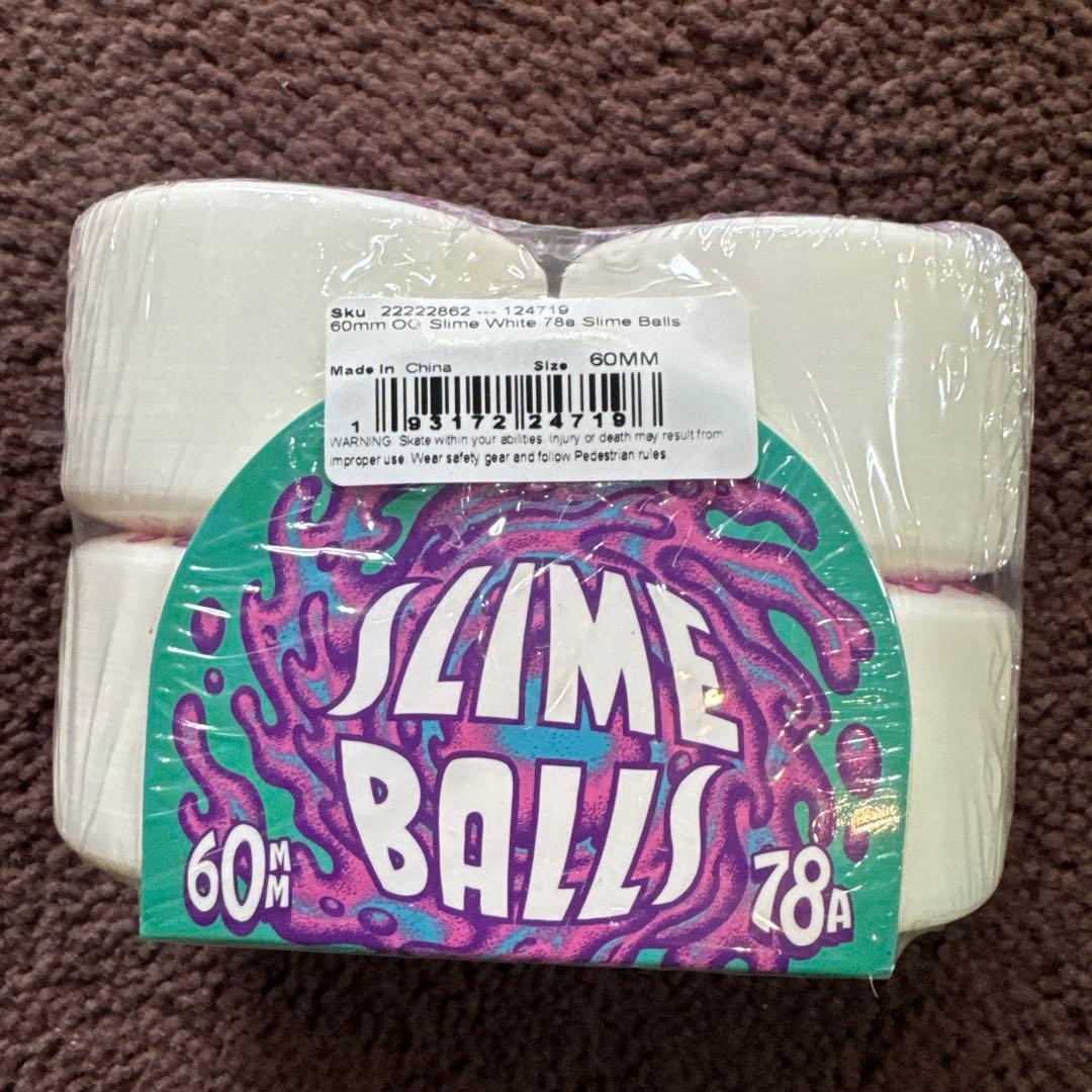 SLIME BALLS スライムボール　ホワイトスケボーウィール60mm 78A