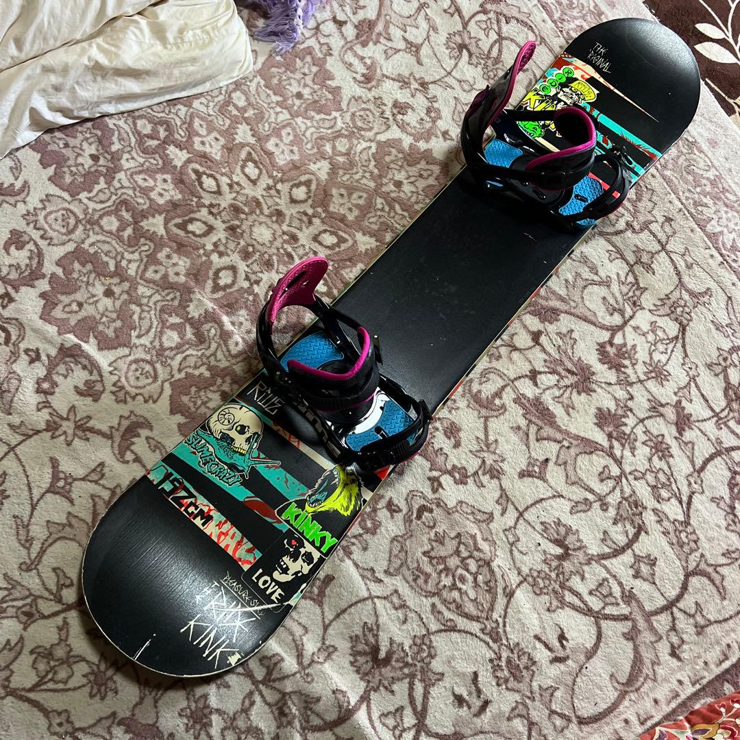 良品 RIDE KINK 152cm バイン付 スノーボードセット グラトリ