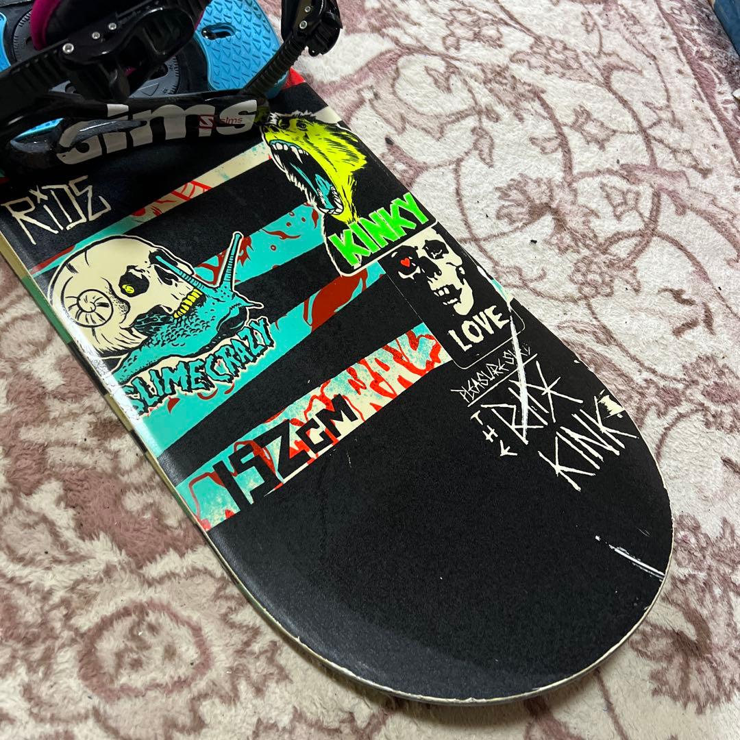 良品 RIDE KINK 152cm バイン付 スノーボードセット グラトリ