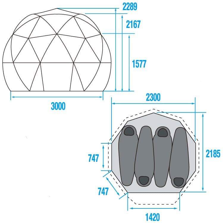 Geodome 4 サフランイエロー(SF) フットプリント セット