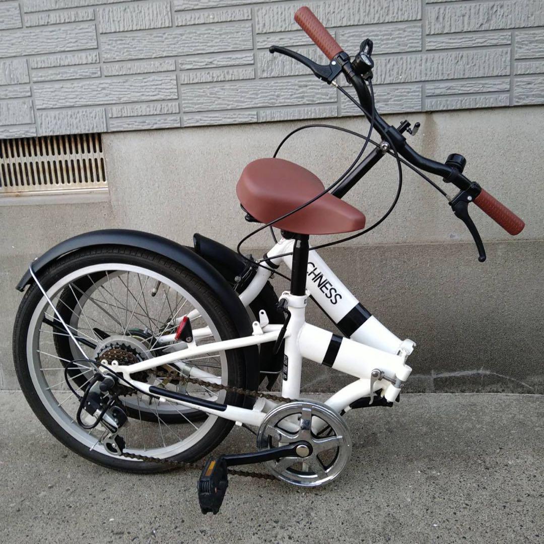 20インチ 折りたたみ自転車(軽量) 空気入れ•自転車カバー付き、サビ無し