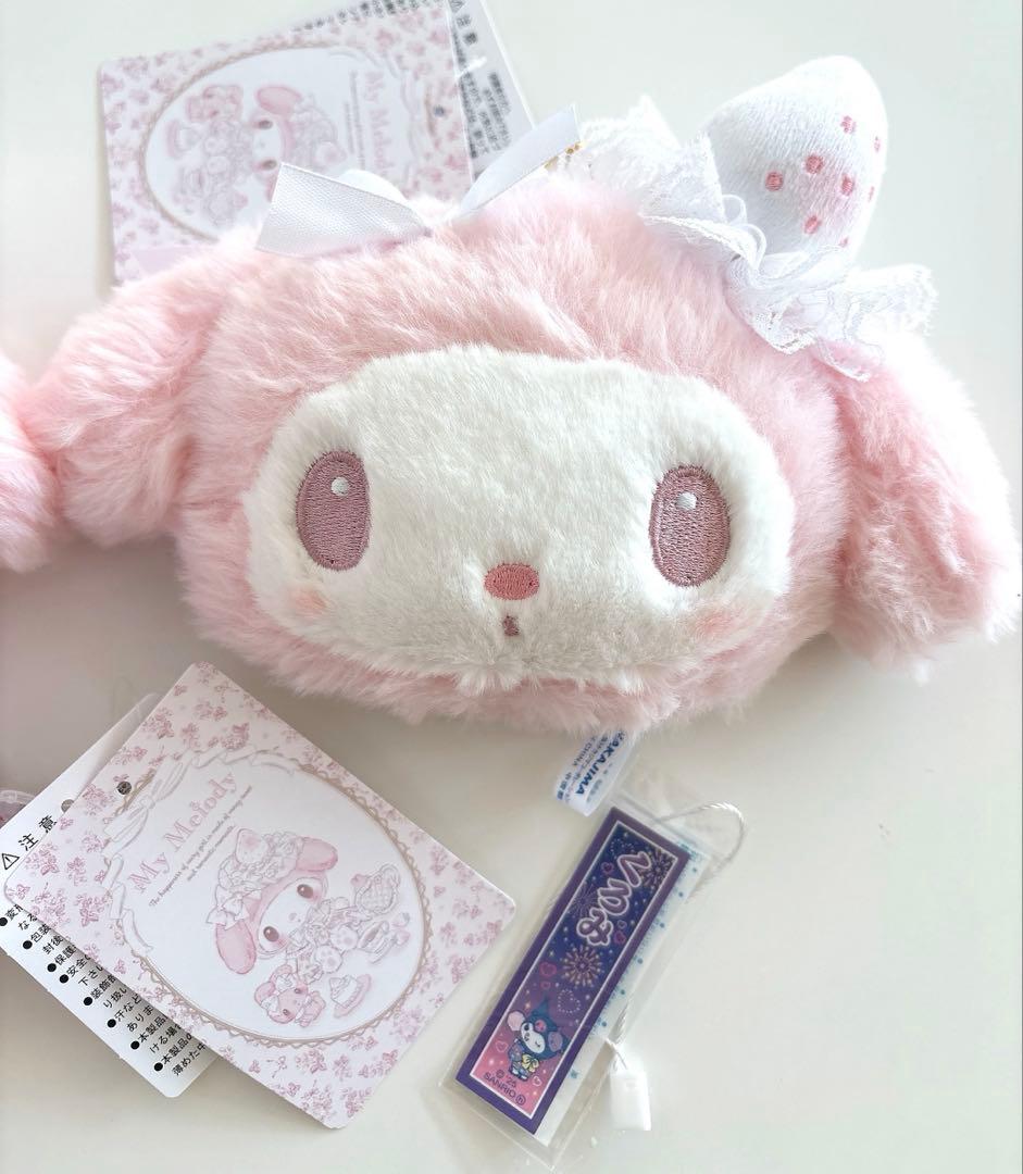 正規品☆マイメロディ白いちごのティータイム ぬいぐるみ パスケースセット