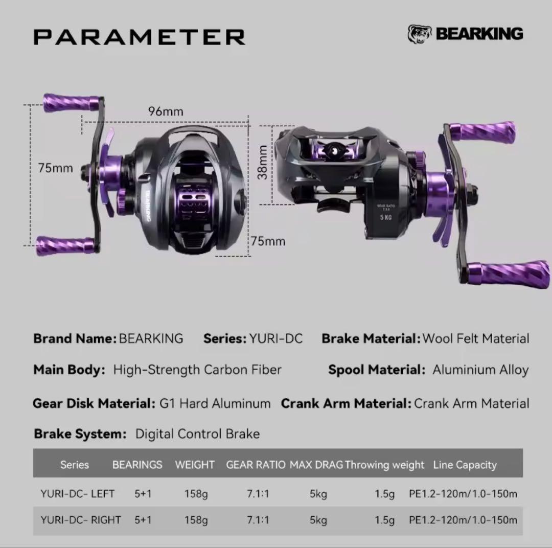 ベアキング　YURI-DC 中華DCリール 右ハンドル　BFS