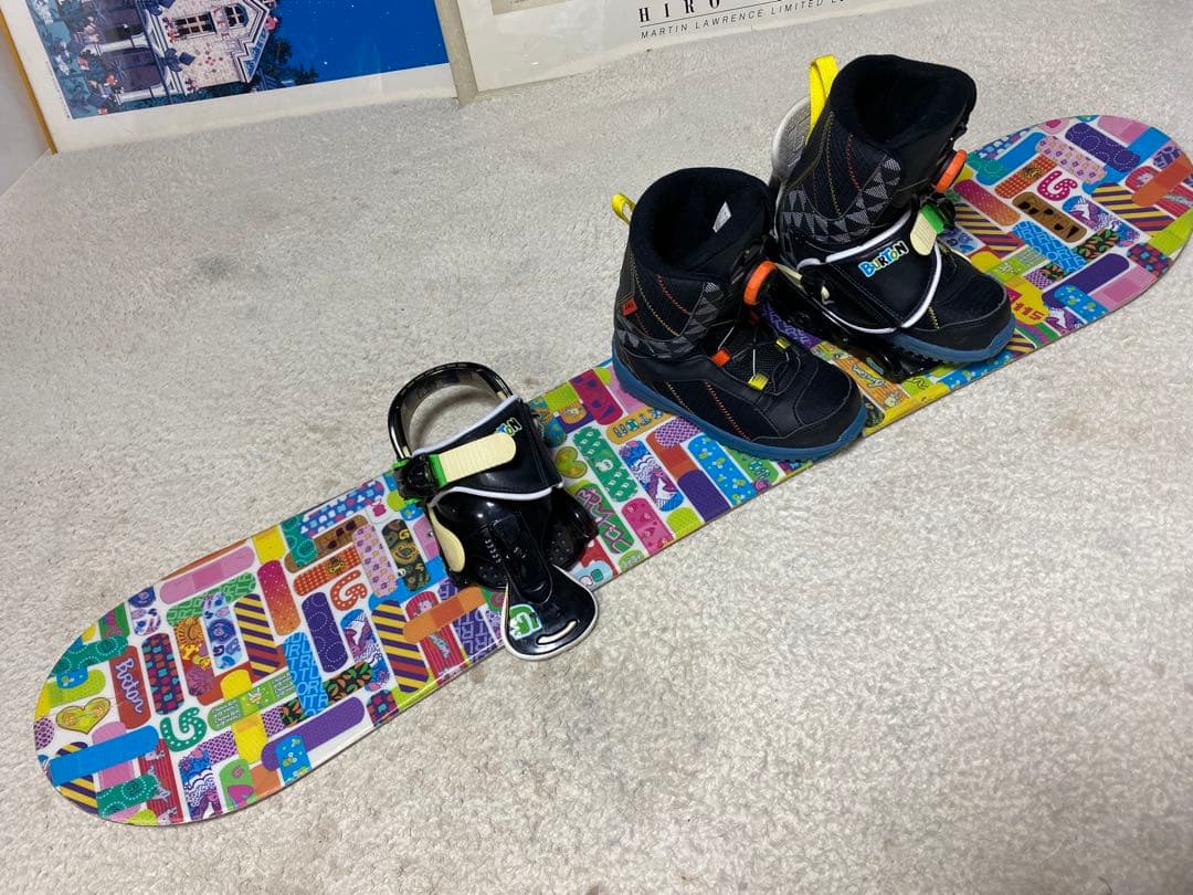 BURTON Chicklet スノーボード115cm バインセット中古