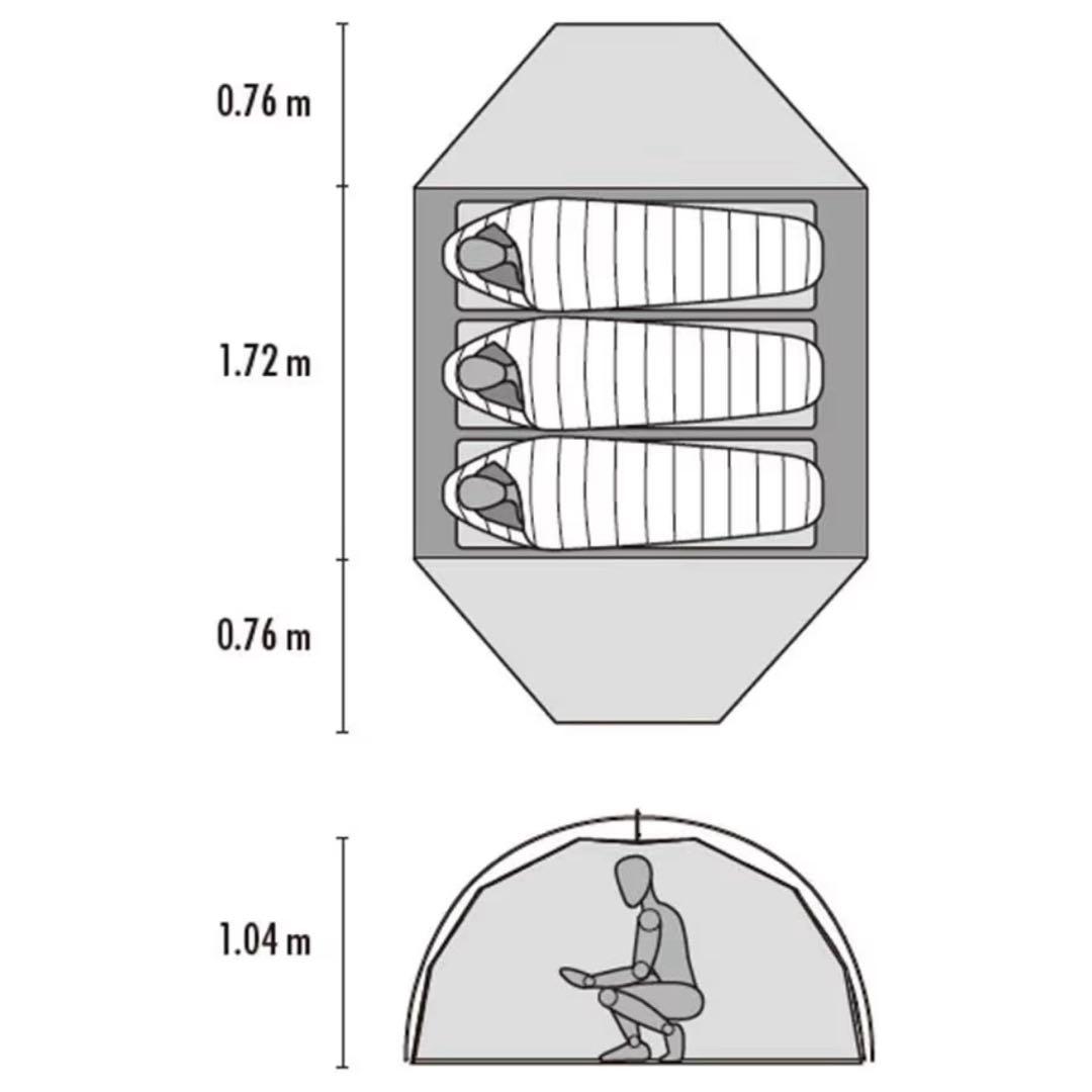 MSR エリクサー3 ELIXIR3 テント　ハンマー付き　フットプリント付き