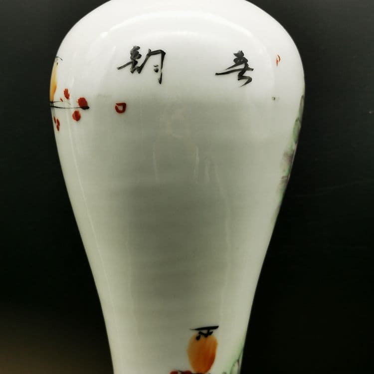 花鳥紋美人梅瓶 景徳鎮 陶磁器 装飾品 現代工芸品美術品 置物