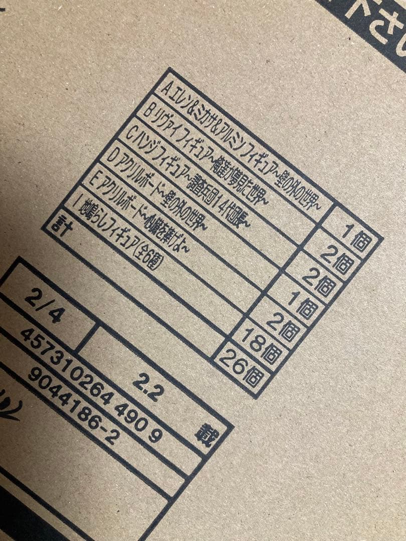一番くじ 進撃の巨人 地鳴らし ラストワン賞 A賞 B賞 リヴァイ C賞 ハンジ