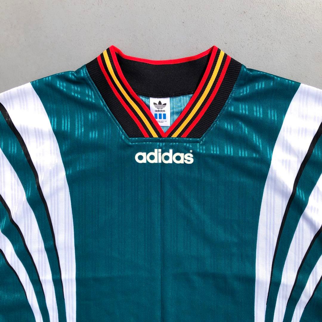 90s adidas サッカーユニフォーム セットアップ Oサイズ XL 緑 黒
