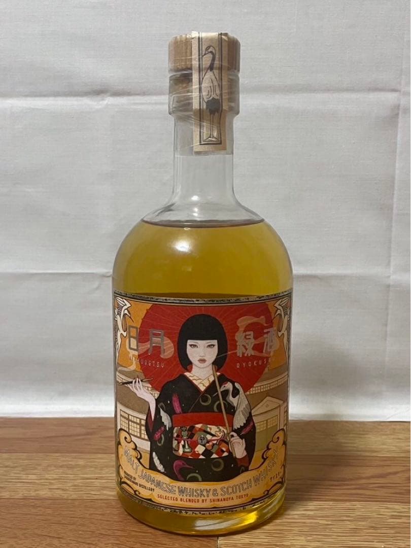信濃屋PB 日月緑酒 煙管をくゆらすモダンガール 500ml 50% 限定品