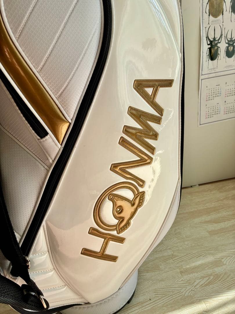 HONMA ゴルフキャディバッグ 9インチ ホワイト/ゴールド