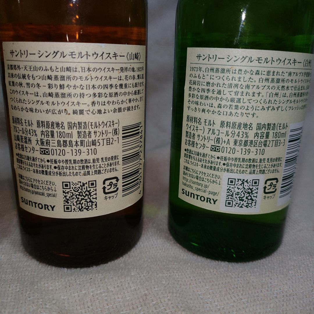 余市10年黒キャップミニボトルと非売品ジョニーウォーカーと普通の山崎白州