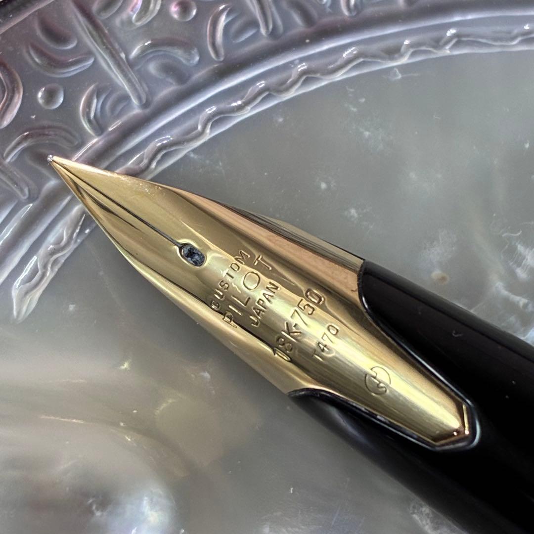 PILOT CUSTOM　万年筆 シルバーン　軸銀製　シルバー　ペン先K18 菊