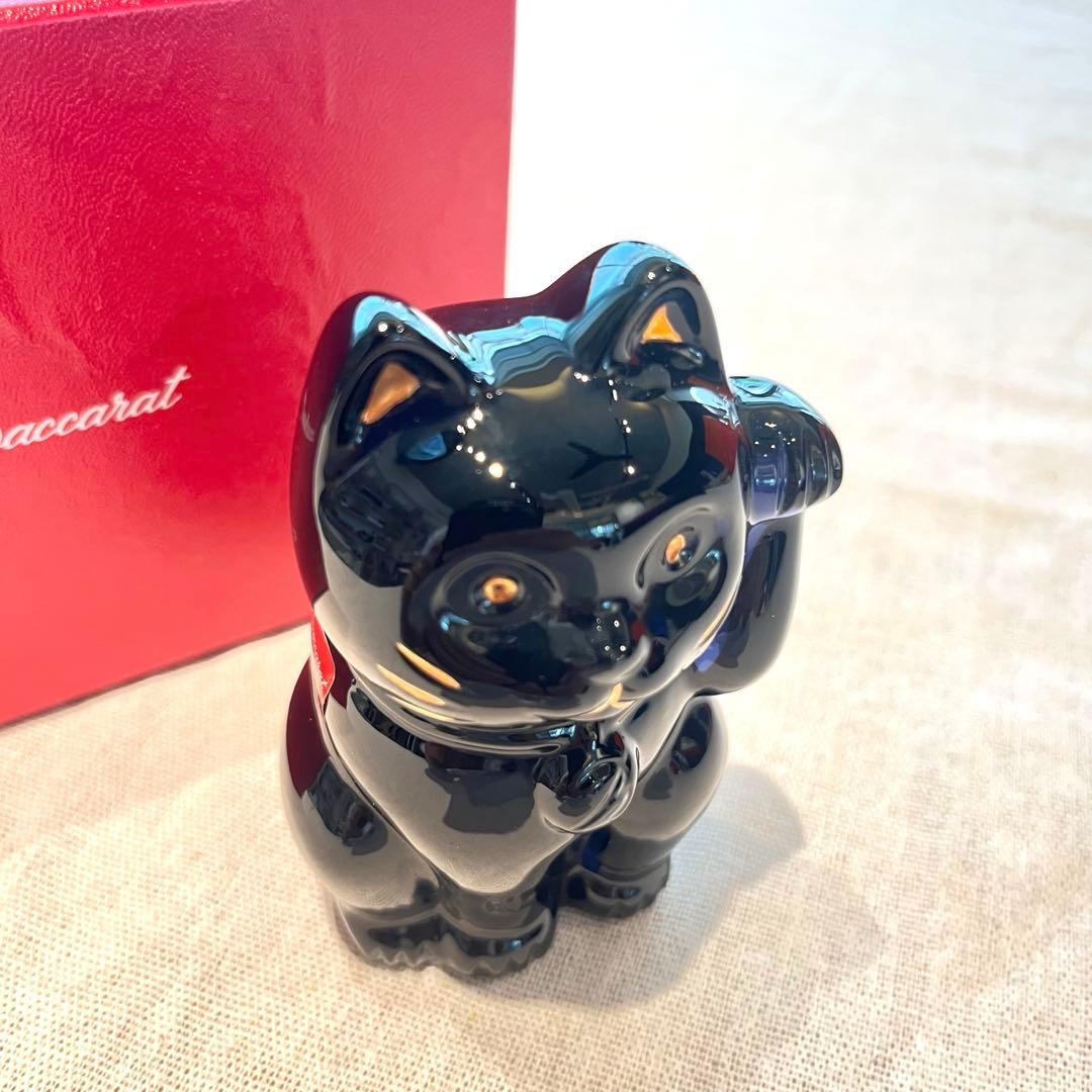 【美品】Baccarat 招き猫 クリスタルガラス