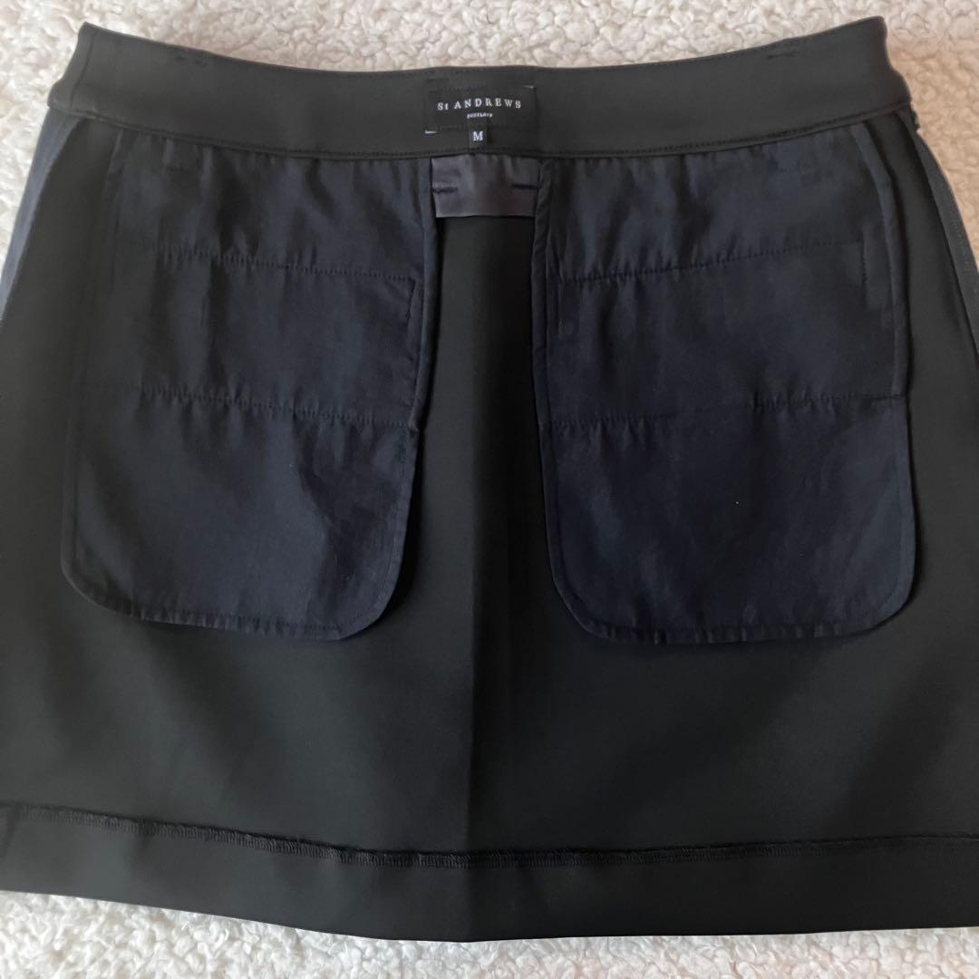 【タグ付新品】セントアンドリュース　ダンボールニット スカート　黒　M 立体ロゴ