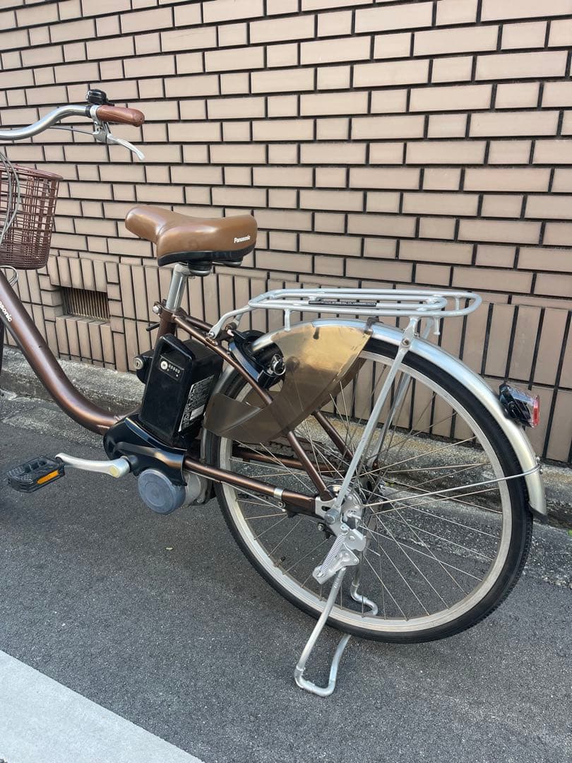 ブラウン 電動アシスト自転車 前バスケット付き