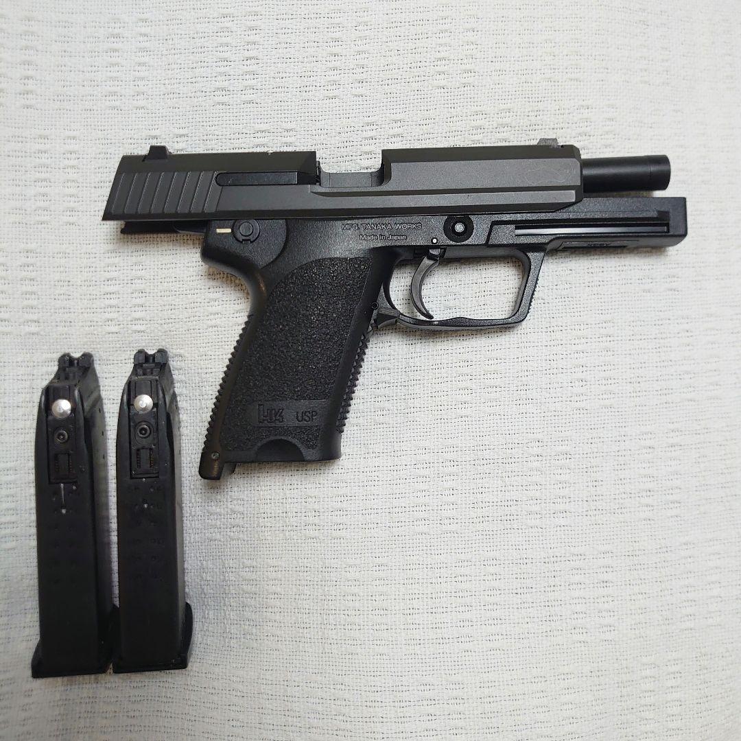 【美品】タナカワークス HK USP ガスブロ エアガン スペアマガジン付
